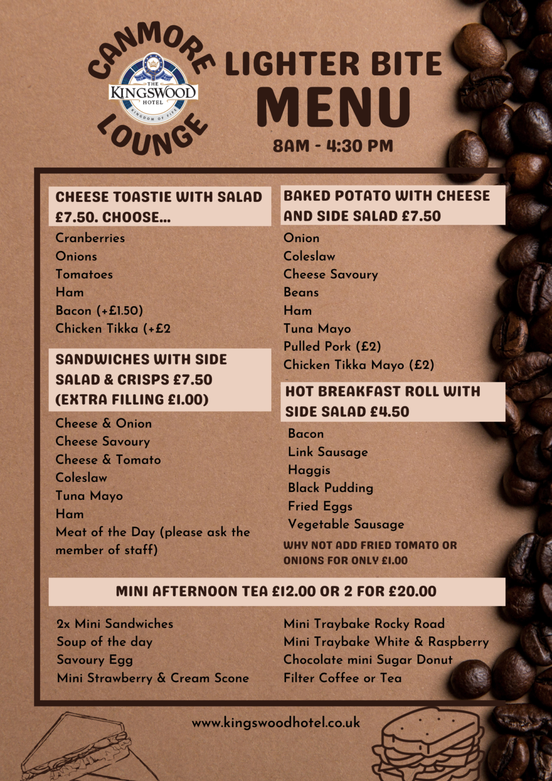 Menu – The Kingswood Hotel